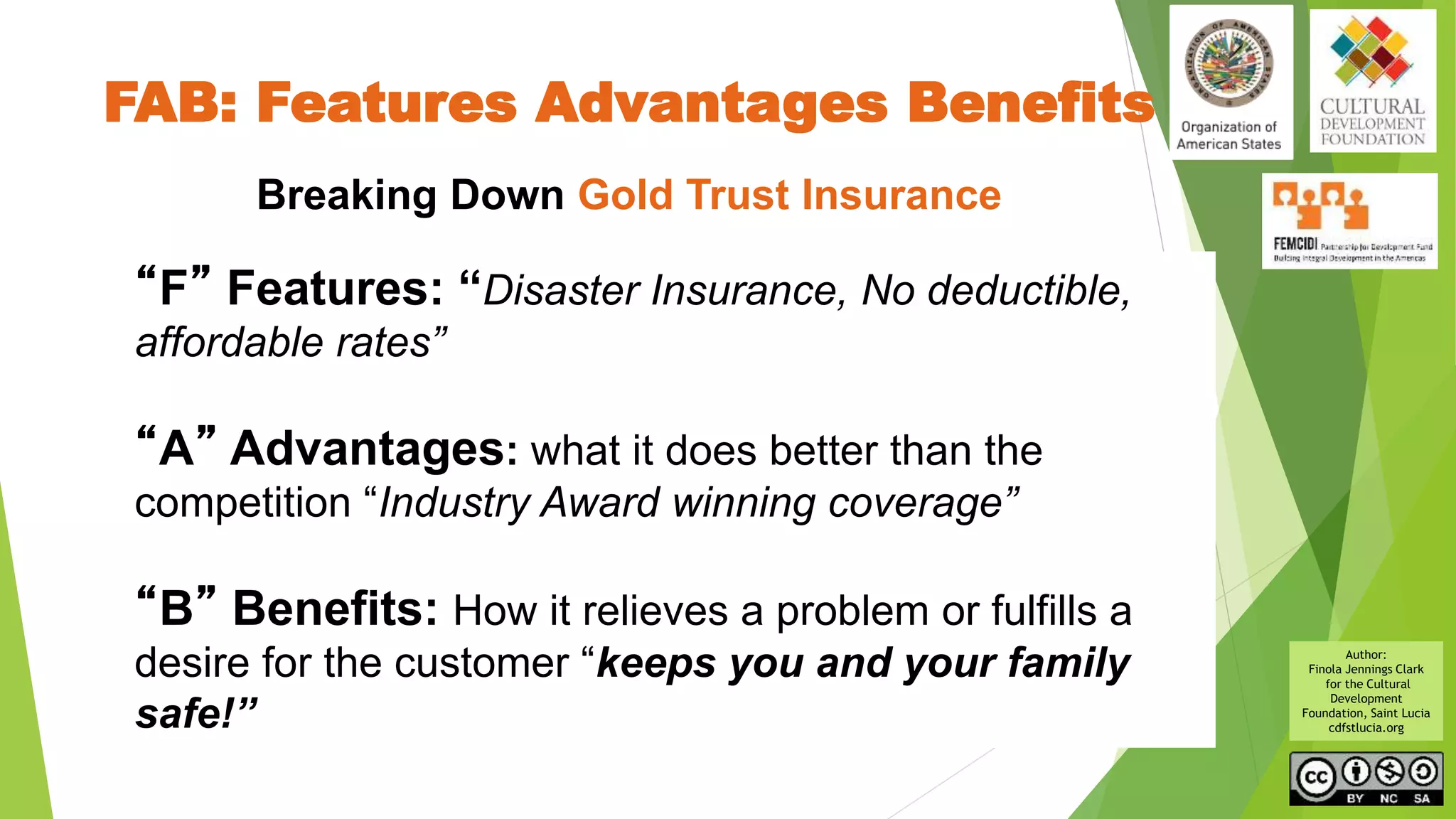 F.A.B. Features, Advantages and Benefits | PPTX