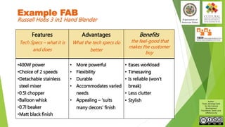 F.A.B. Features, Advantages and Benefits | PPTX