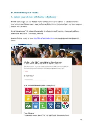 Manual: How to align your Fab Lab / Makerspace with the U.N. Sustainable Development Goals (SDGs ...