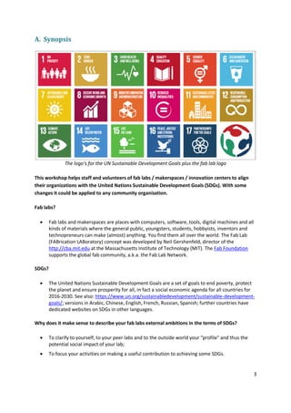 Manual: How to align your Fab Lab / Makerspace with the U.N. Sustainable Development Goals (SDGs ...