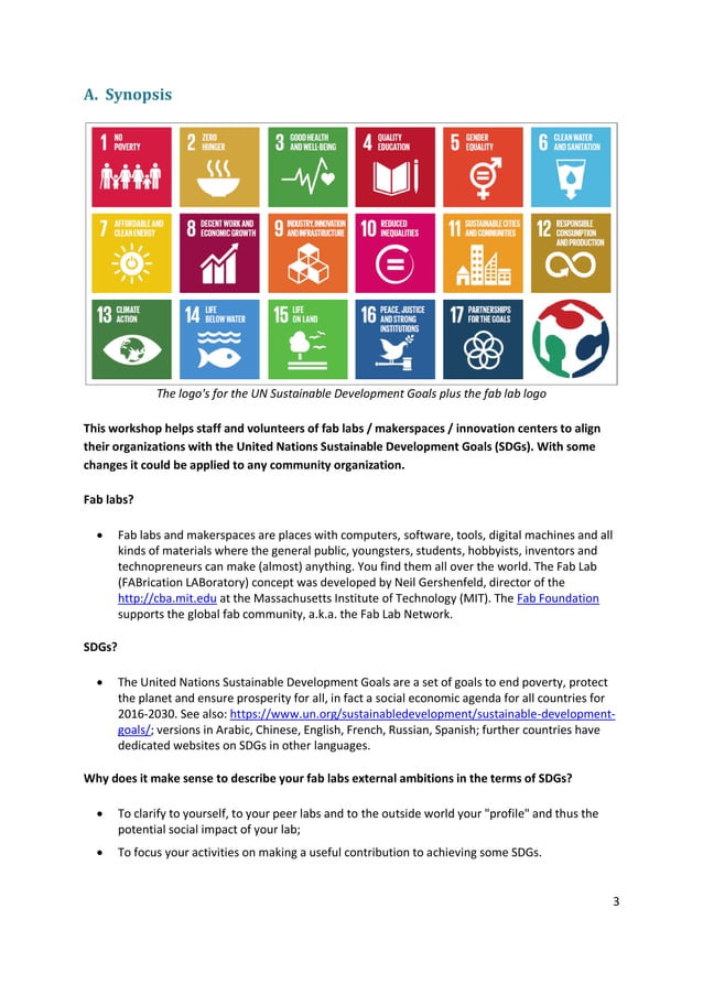Manual: How to align your Fab Lab / Makerspace with the U.N ...