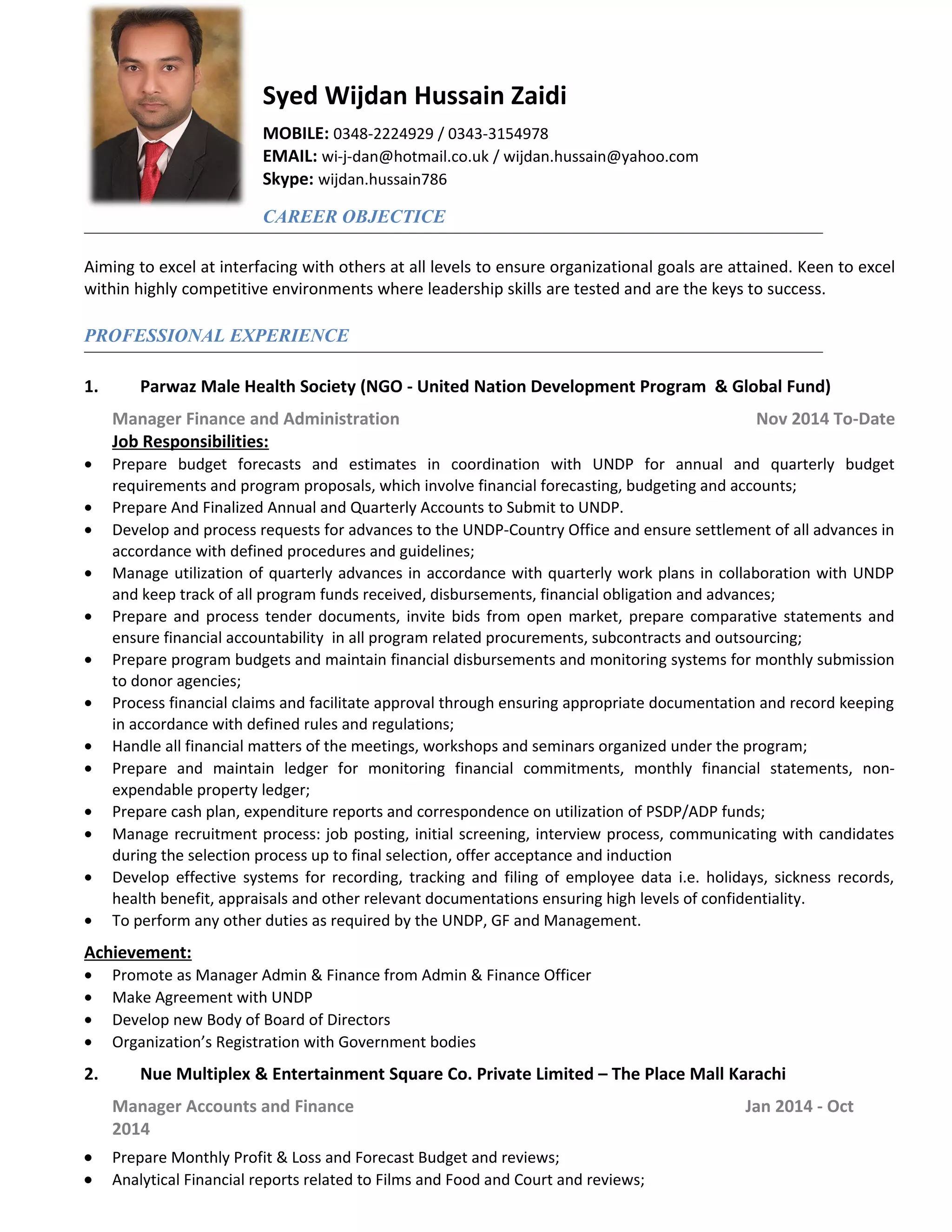 Wijdan Hussain CV | PDF