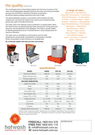 Hotwash Heavy Duty Brochure | PDF | Home Appliances | Home & Garden