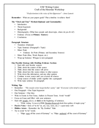 Craft Workshop handout | DOCX