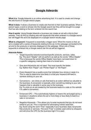 Adwords Guide | PDF
