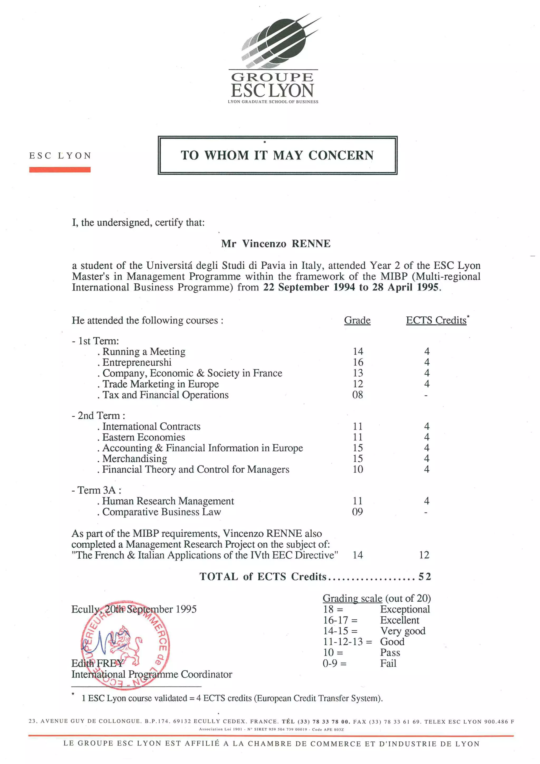 ESC MASTER CERTIFICATE | PDF