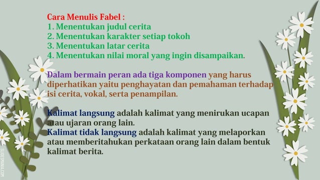 Pelajaran Bahasa Indonesia kelas 7 "Materi Teks Fabel" | PPTX