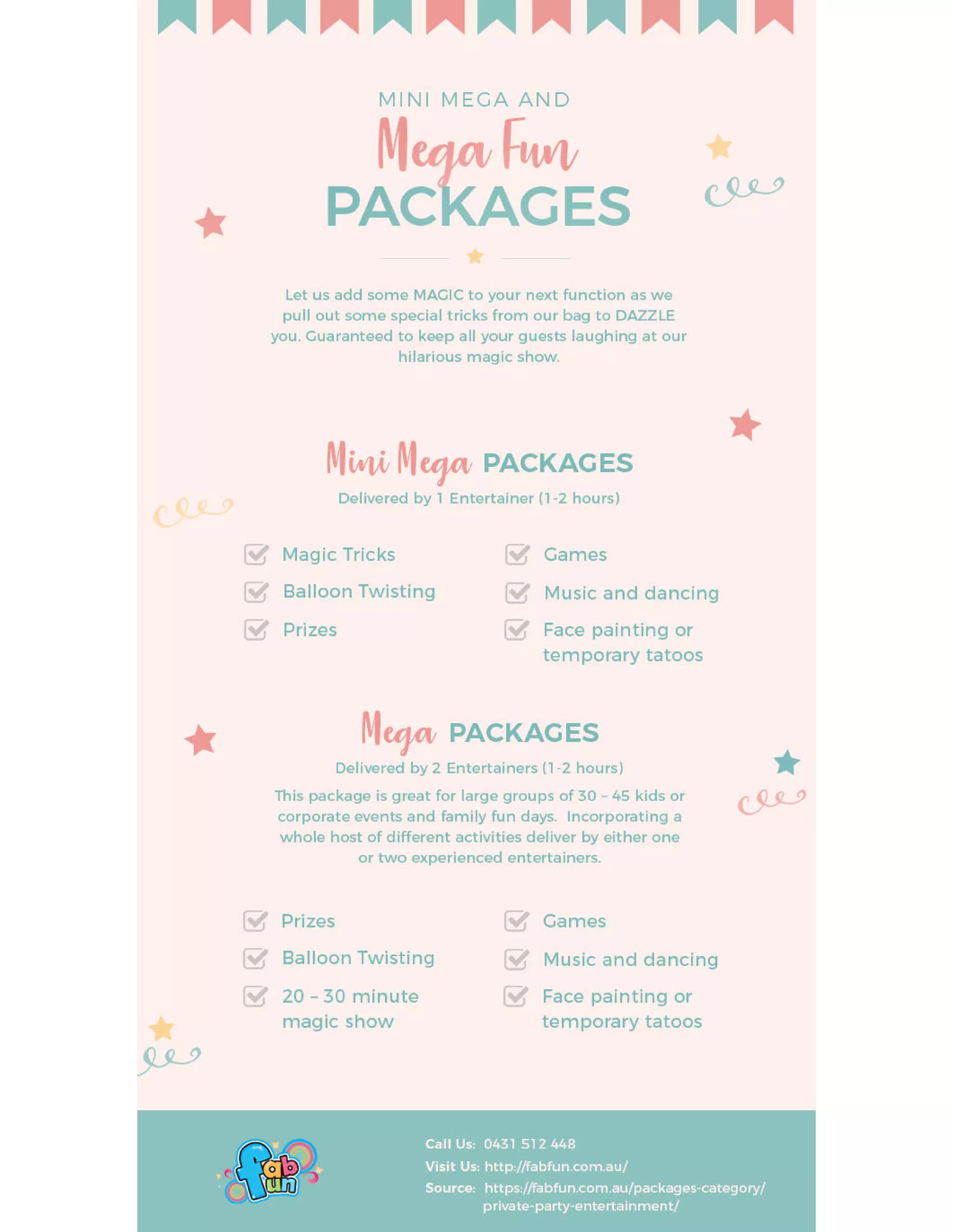 Mini Mega and Mega Fun Packages | PDF