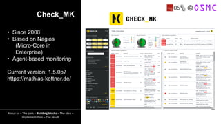 OSMC 2018 | Integrating Check_MK agent into Thruk – Windows monitoring made easy by FabianBinder ...