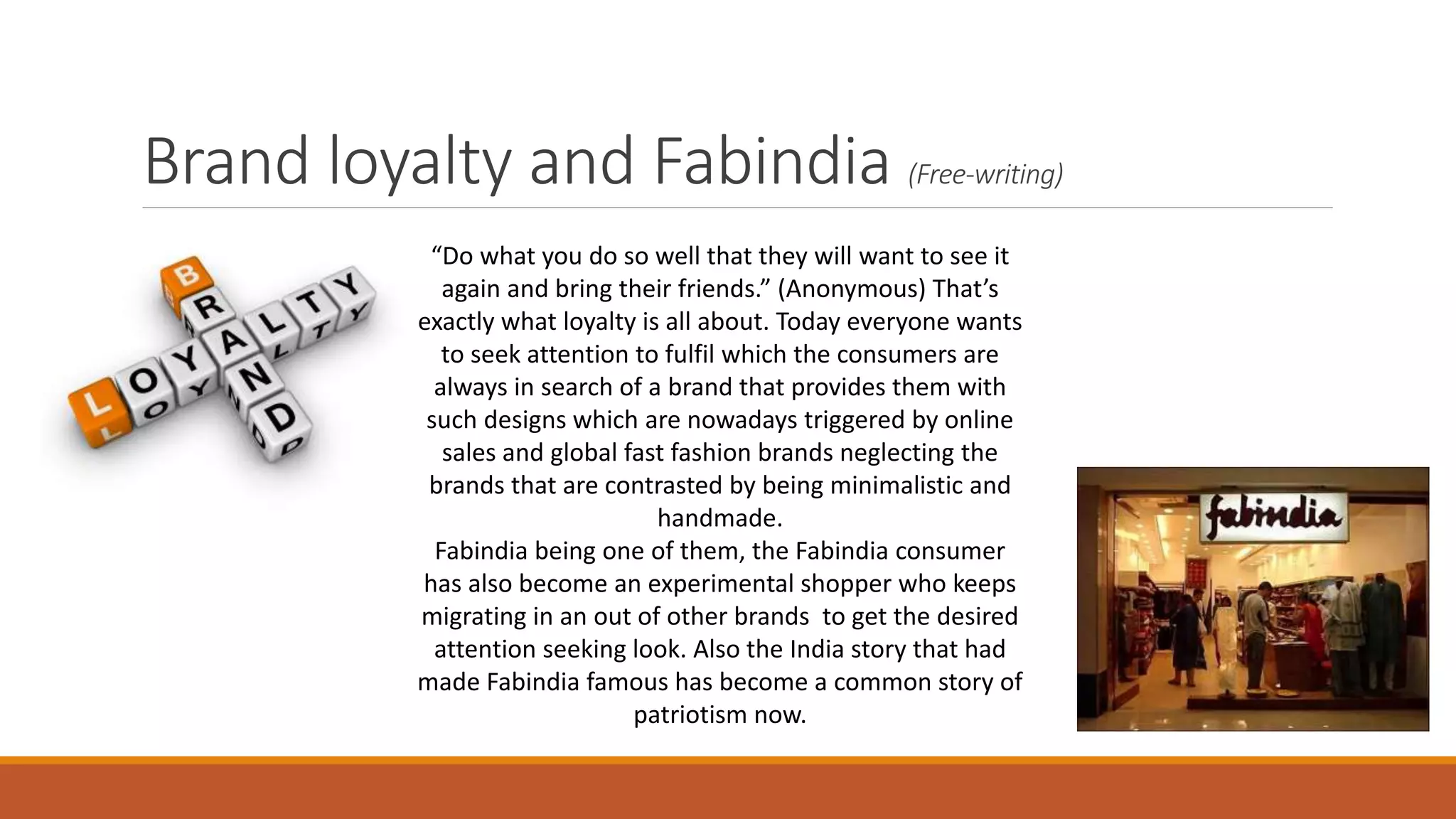 Fabindia brand loyalty | PPTX