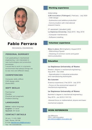 Fabio ferrara cv | PDF