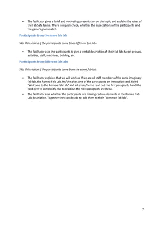 Fab Lab Safety Game; Facilitators Guide; Pieter van der Hijden; 2016 | PDF