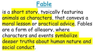 a fable meaning ( how to write a fable) definition/ features/ structure ...