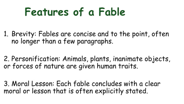 a fable meaning ( how to write a fable) definition/ features/ structure ...