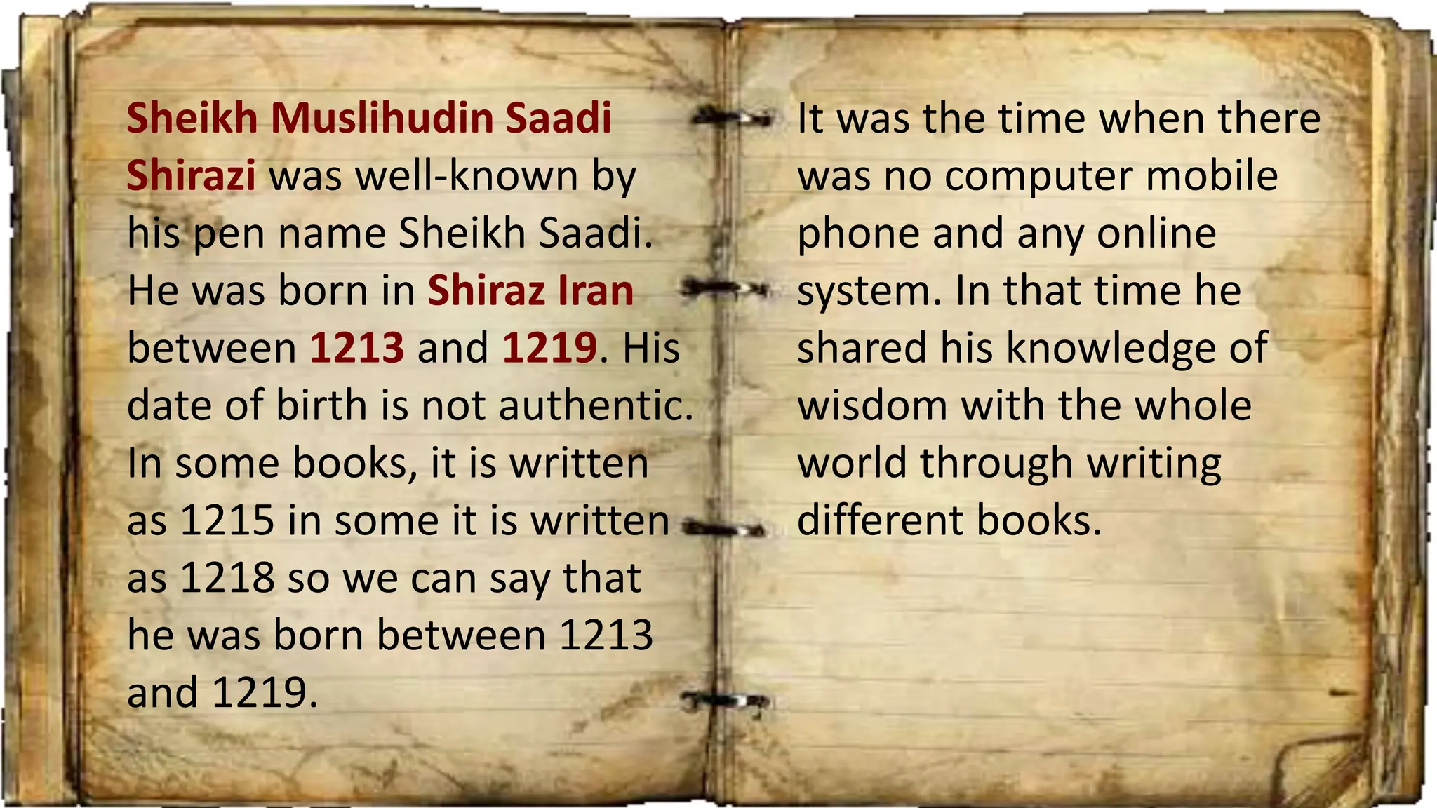 Persian Literature, Storytelling of Sheikh Saadi | PPTX