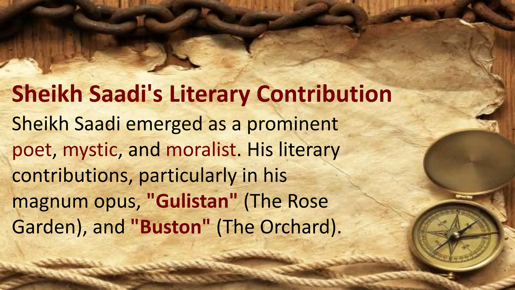 Persian Literature, Storytelling of Sheikh Saadi | PPTX