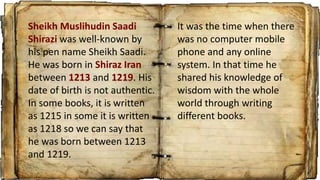 Persian Literature, Storytelling of Sheikh Saadi | PPTX