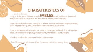 Exploring Fables: Timeless Stories Teaching Life Lessons and Morals | PPTX
