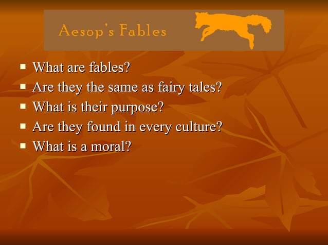 Fables And Morals | PPT