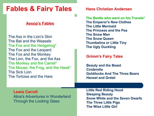 Fables and fairy tales | PPT