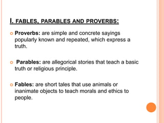 Fables, myths and epics | PPTX