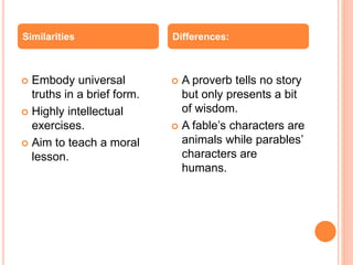 Fables, myths and epics | PPTX
