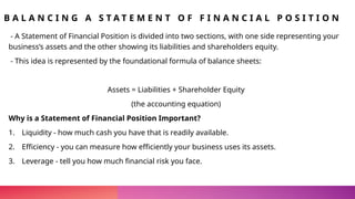 Statement of Financial Position(Elements, Forms, and Classifications) | PPT