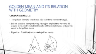 FIBONACCI SERIES AND THE MIRACLES OF GOLDEN MEAN | PPTX
