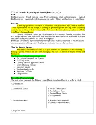 Accounting and banking on finance explaining banking system | PDF