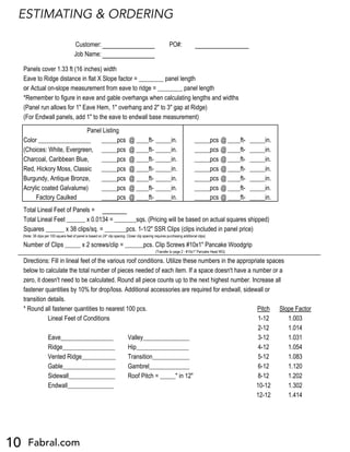 Fabral SSR Metal Roofing Installation Manual | PDF