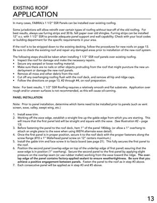 Fabral SSR Metal Roofing Installation Manual | PDF