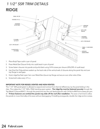 Fabral SSR Metal Roofing Installation Manual | PDF