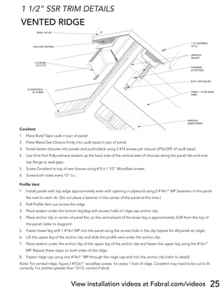 Fabral SSR Metal Roofing Installation Manual | PDF