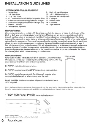 Fabral SSR Metal Roofing Installation Manual | PDF