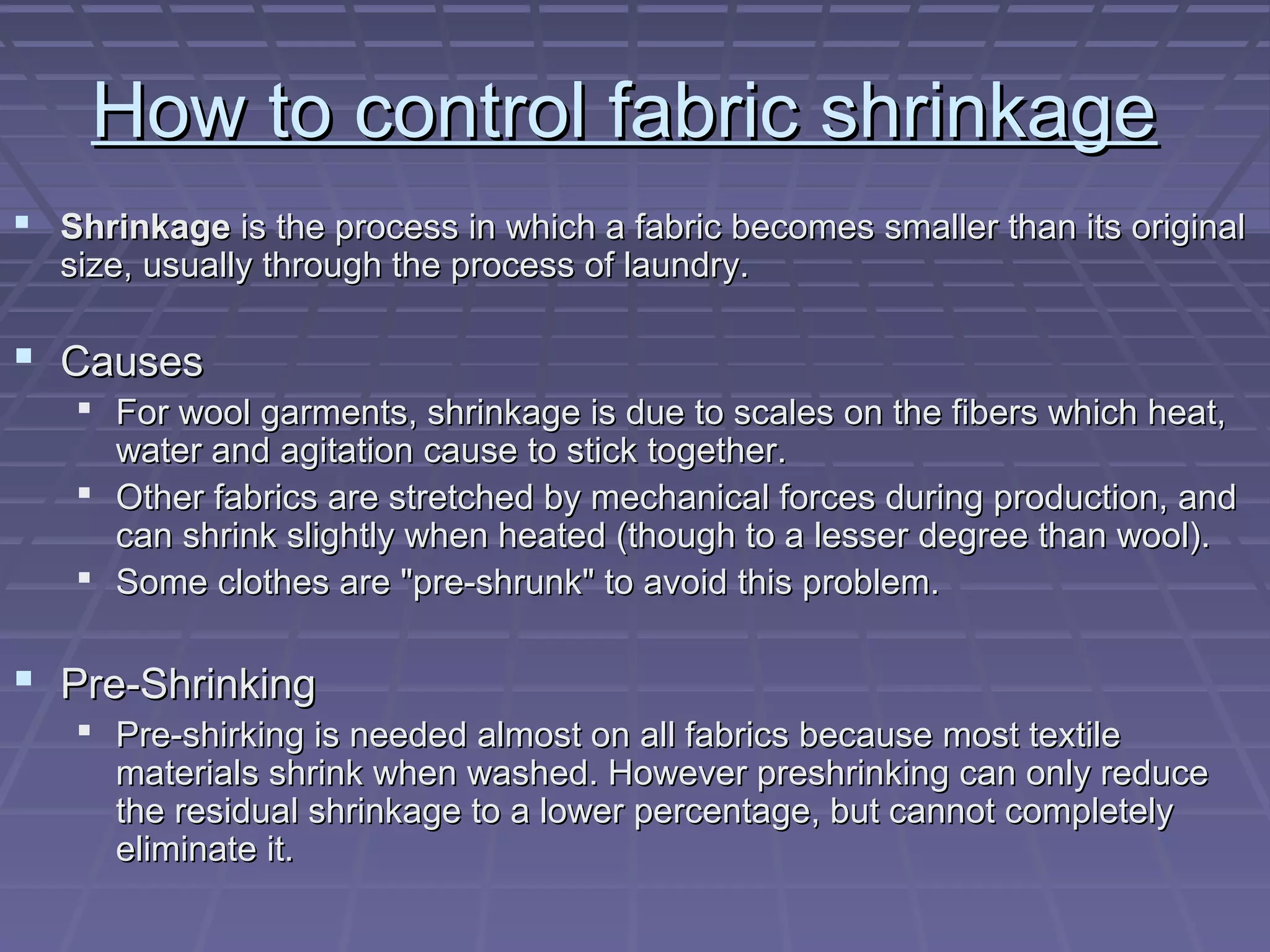 Fabrics & their Types, Control, Quality & Cleaning | PPT