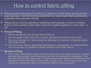 Fabrics & their Types, Control, Quality & Cleaning | PPT