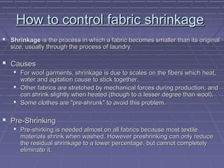 Fabrics & their Types, Control, Quality & Cleaning | PPT