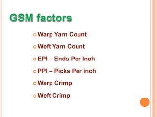 Find GSM of Fabric | PPTX