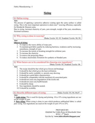 Fabric manufacturing-i-sizing | PDF | Skin Care | Beauty
