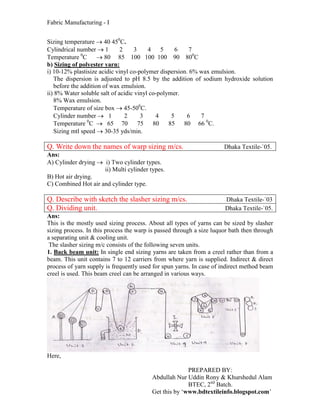 Fabric manufacturing-i-sizing | PDF