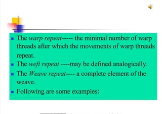 Textile Fabric representation - Types and structure | PPT
