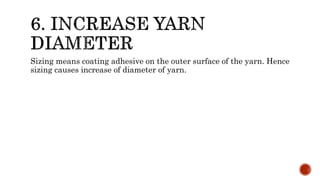 Sizing in Fabric Manufacturing | PPTX