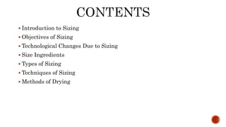 Sizing in Fabric Manufacturing | PPTX