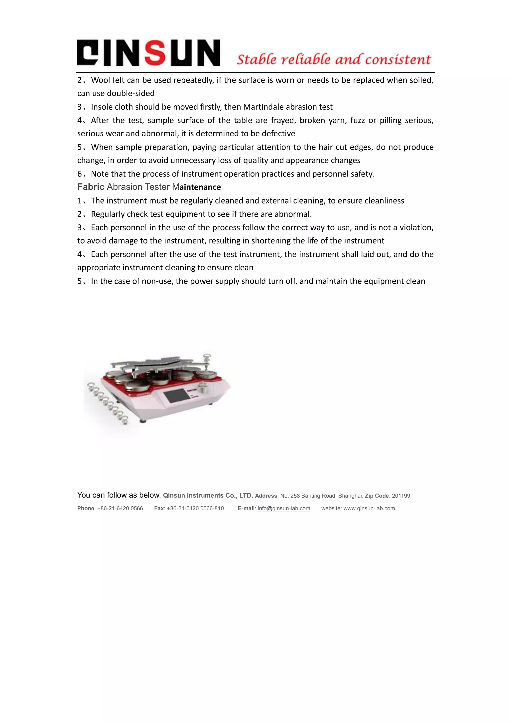 Fabric abrasion tester | PDF