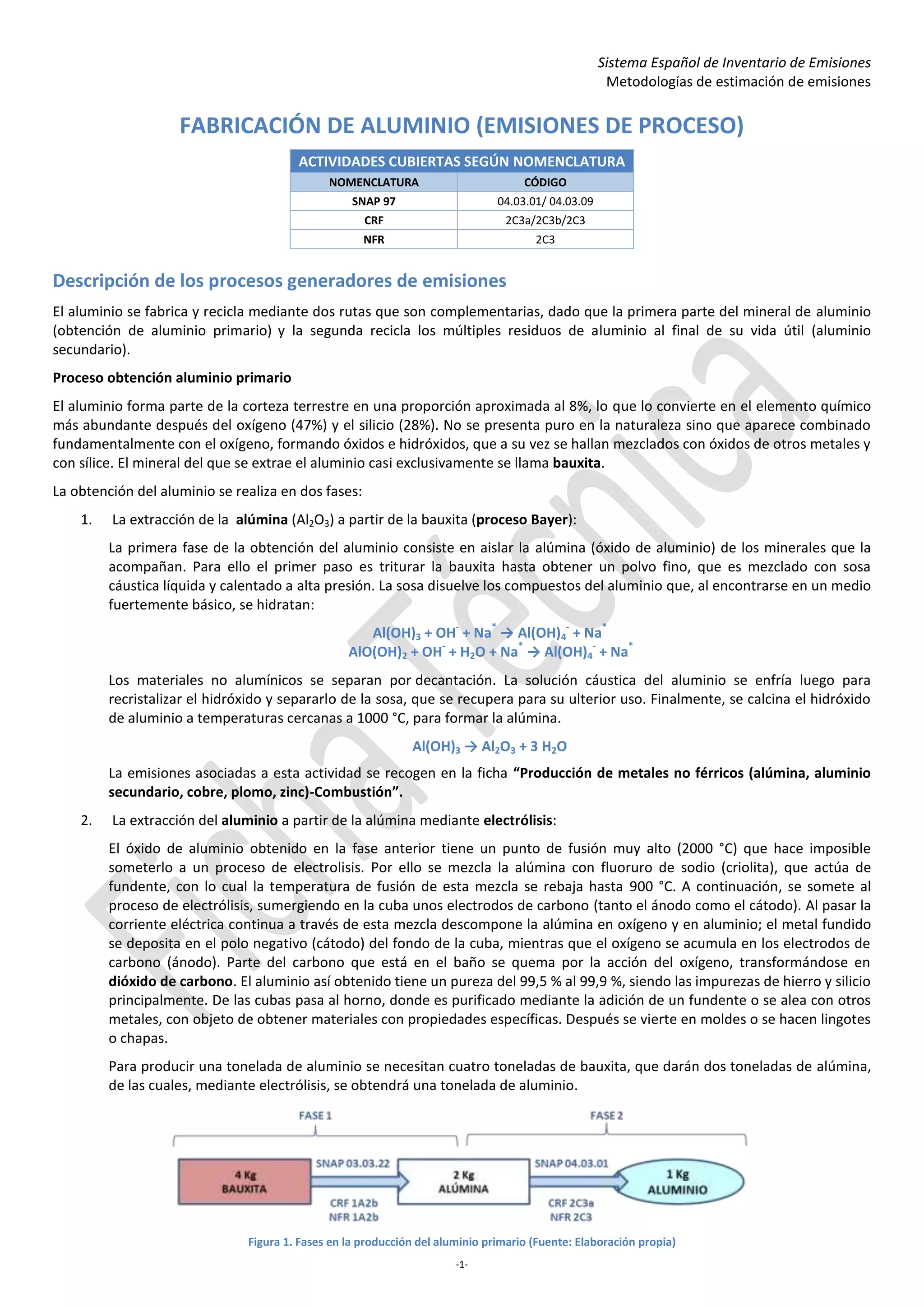 Fabricación de aluminio (emisiones de proceso) | PDF