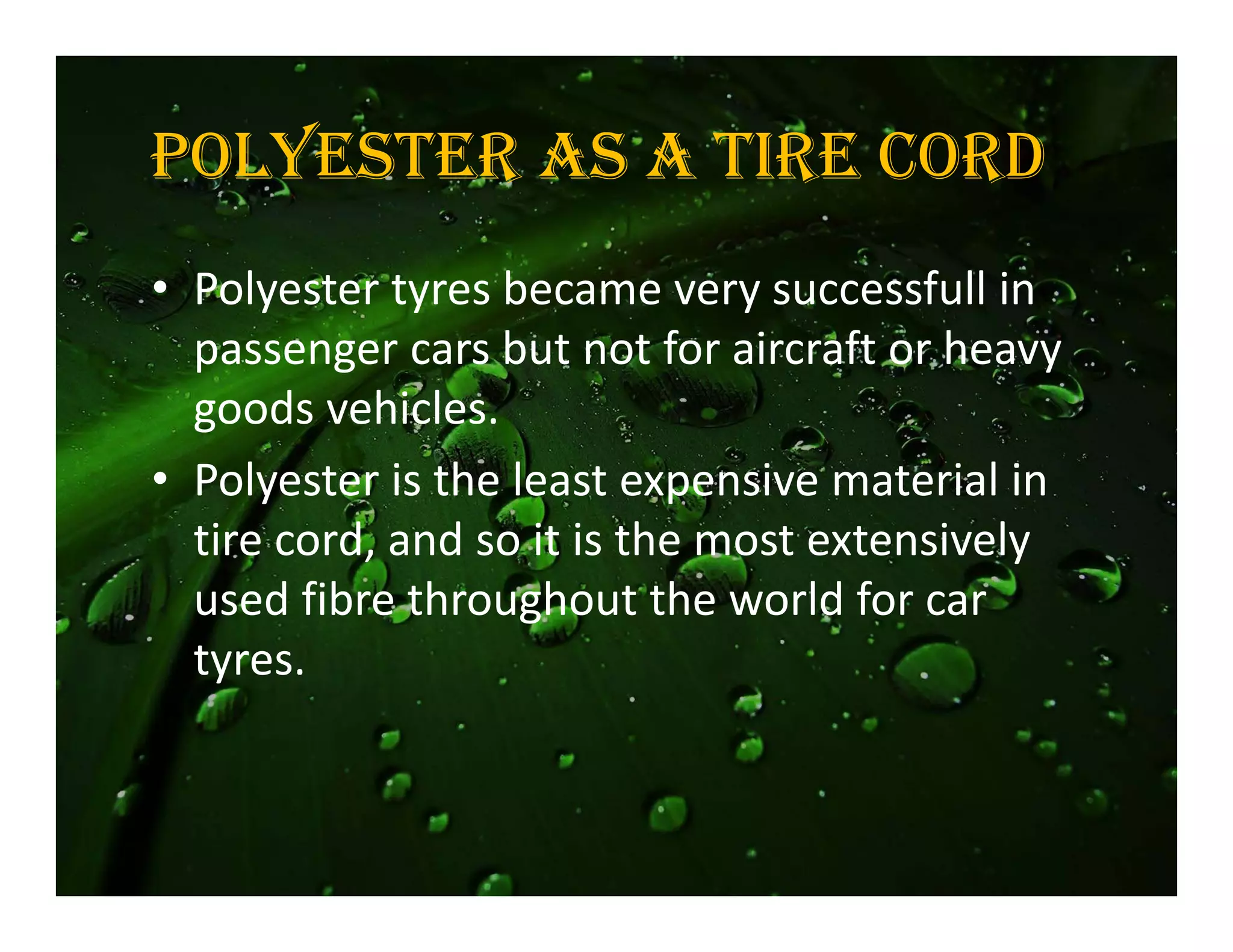 Fabric and fibres for tire | PDF