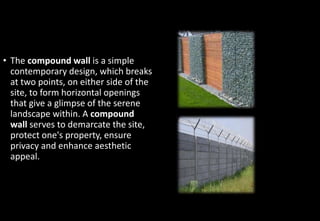 Fabrication, compound wall, gates and door, steel railing | PPTX | Home ...
