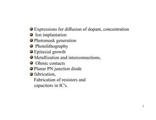 Fabrication of ic, monolithi ic , sic ic | PPT