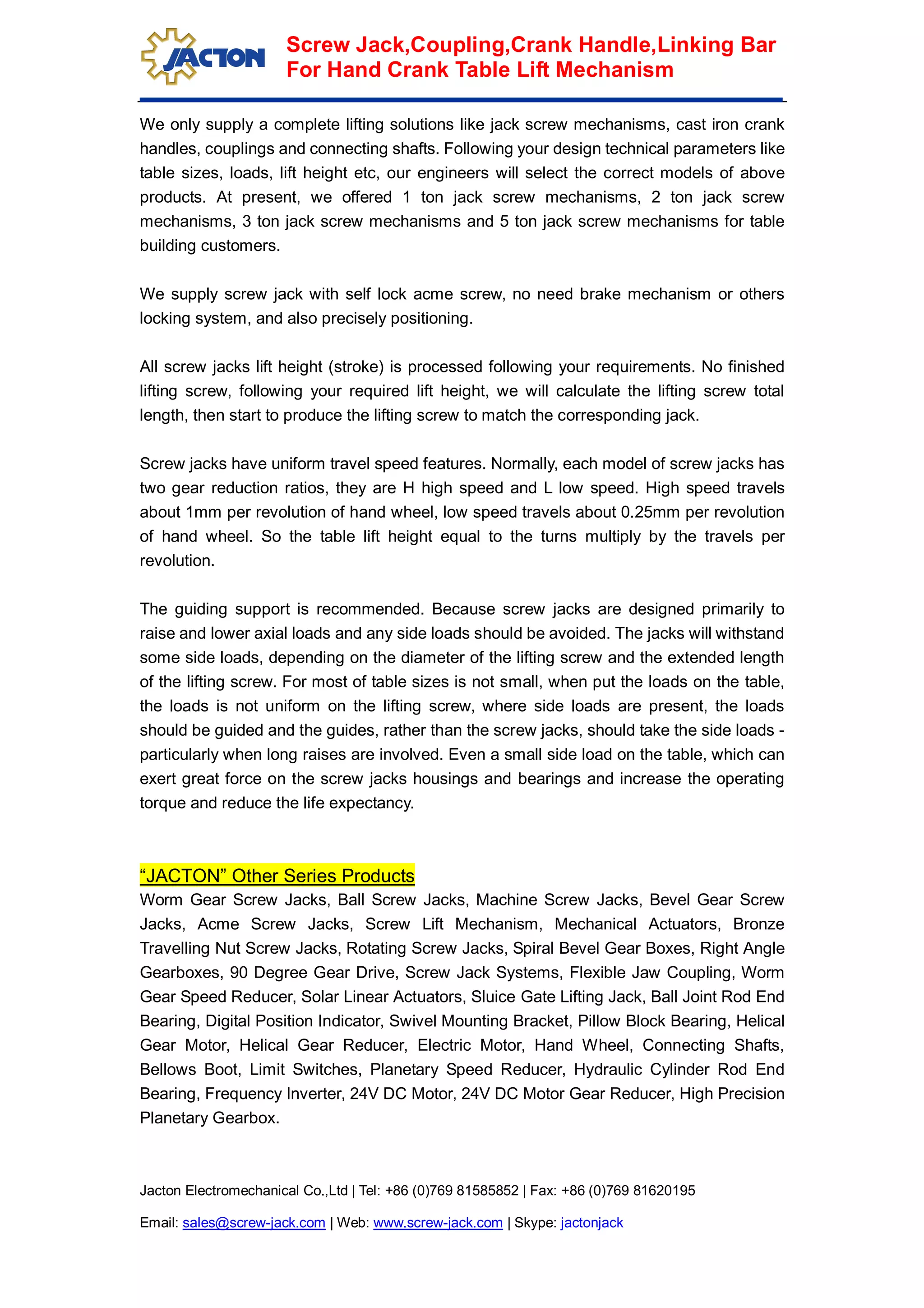 Fabrication hand crank multi units screw jack system, building crank ...