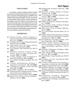 Fabrication, morphology and structural characterization of tungsten ...